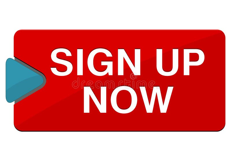 Big Red Sign Up Now Button with Shadow Stock Vector - Illustration of ...