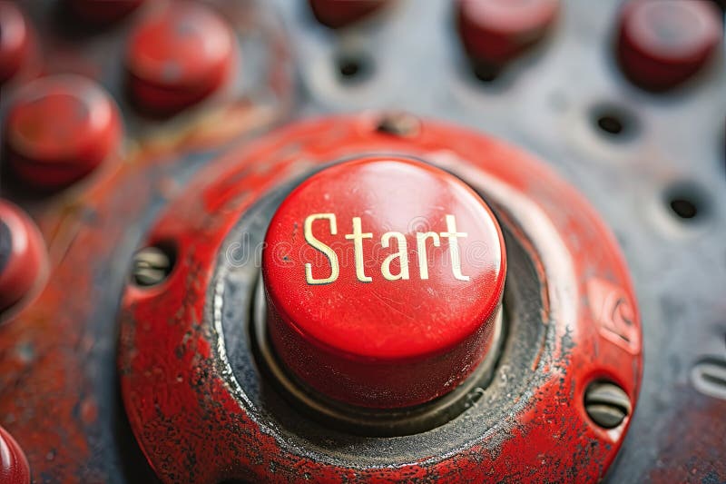 Big Red Start Button. Generative AI Stock Illustration - Illustration ...