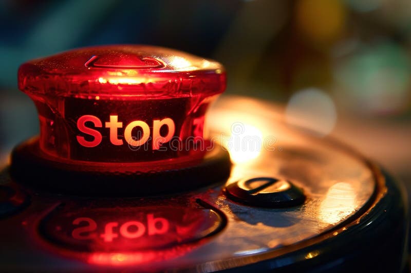 Big Red Stop Button. Generative AI Stock Illustration - Illustration of ...