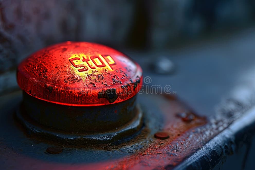 Big Red Stop Button. Generative AI Stock Illustration - Illustration of ...