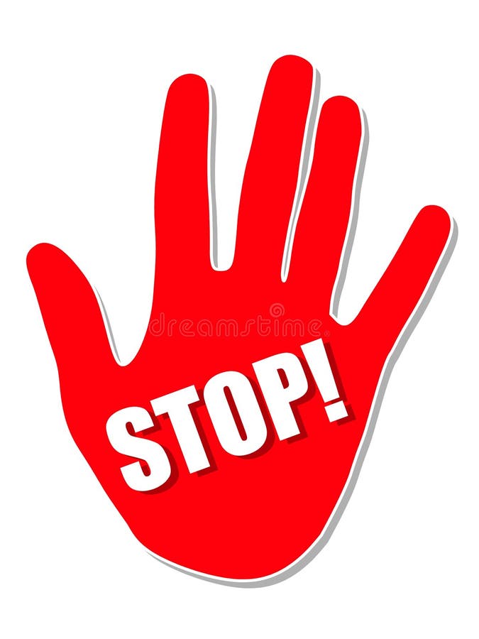 Big Red Stop Hand stock illustration. Illustration of human - 4882647