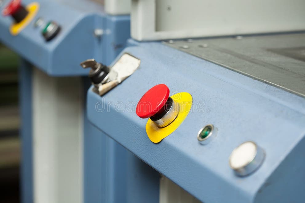 Big Red Switch on Machine Control Panel Stock Photo - Image of tumbler ...