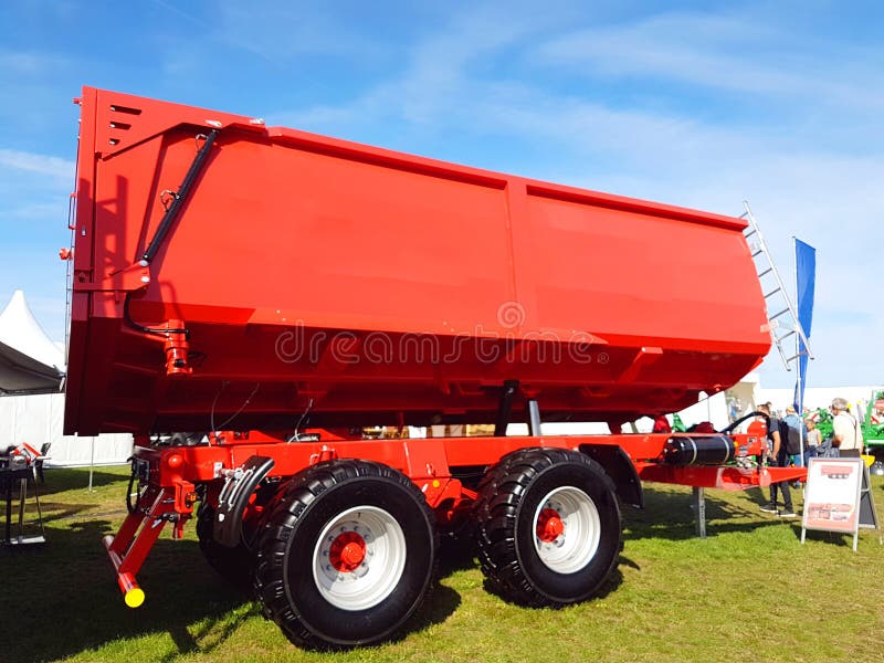 Big Red Trailer for Loading with Wheat Stock Image - Image of business ...