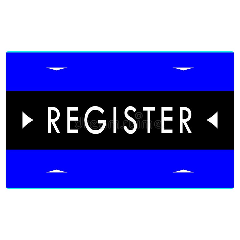 Big blue register button stock illustration. Illustration of label ...