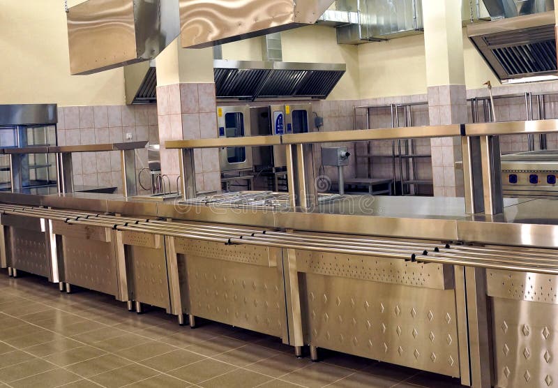 Big restaurant kitchen stock image. Image of kitchen - 158202901