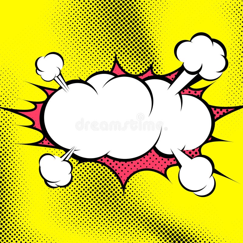 Big Retro Style Comic Book Explosion Cloud Template Stock Vector ...