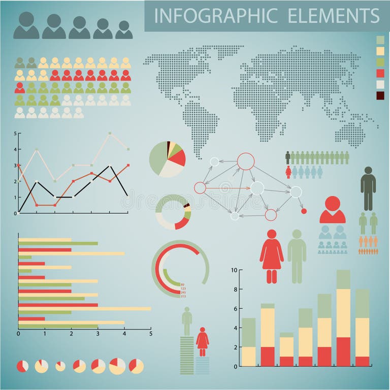 Big Retro Vector Set of Retro Infographic Elements Stock Vector ...