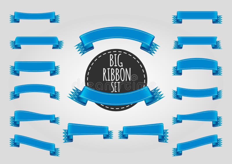 Big Ribbon Set, Vector Templates. Stock Vector - Illustration of sign ...