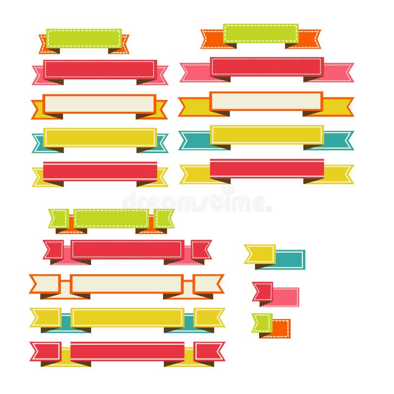 Big Ribbons Set, Isolated on White Background Stock Vector ...