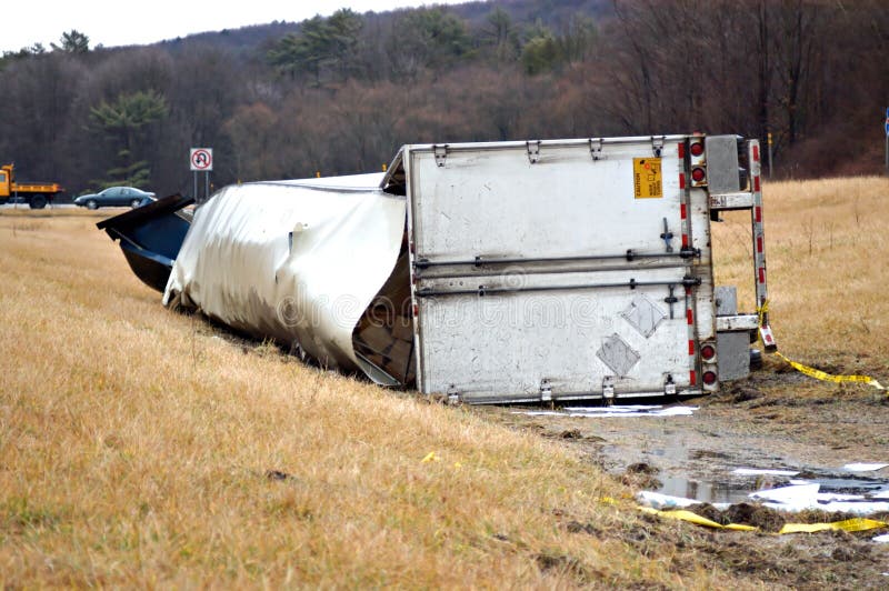 Big Rig Roll Over stock photo. Image of crash, roll, wreck - 3502034