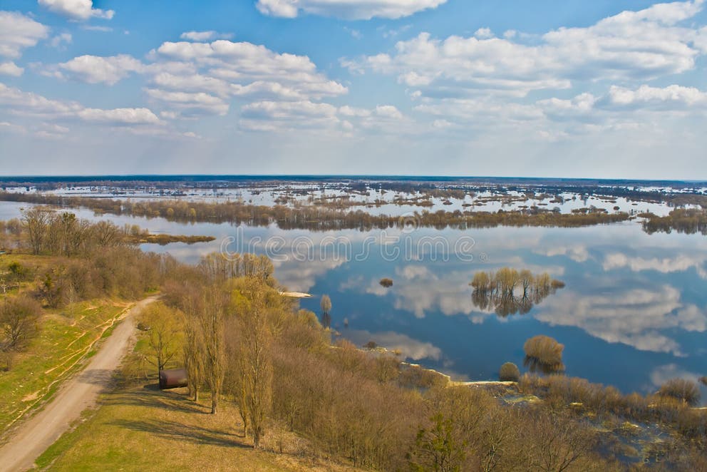 Big River Dnepr in Spring Time Stock Image - Image of mirror, clear: 18354477