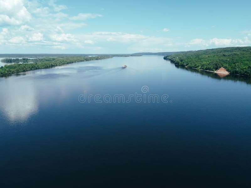 Big River, Panorama of the Volga River Stock Photo - Image of move ...