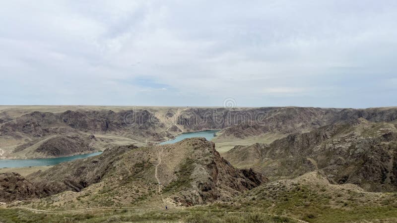 A Big River in the Steppe among the Hills Stock Photo - Image of ...