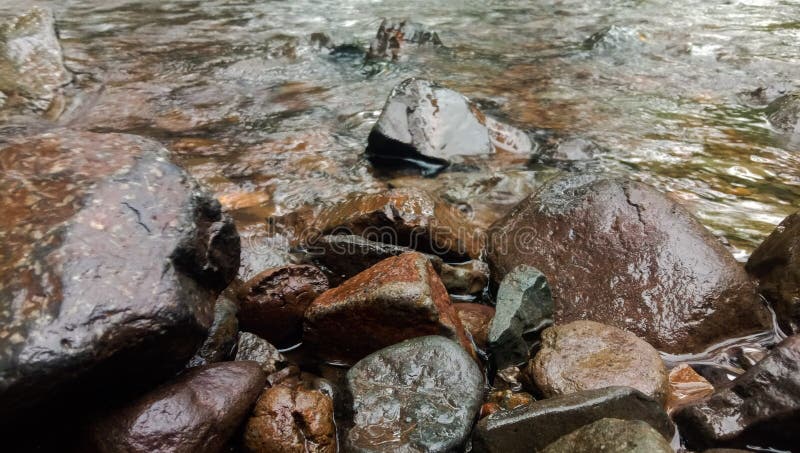 Big River Stone in the Water Stock Photo - Image of malaysia ...