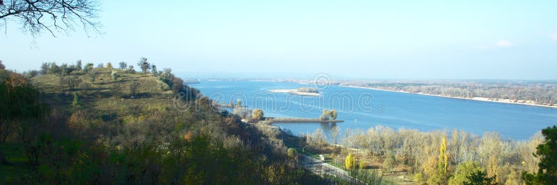 Big River in Ukraine Dnipro Stock Photo - Image of country, cloud ...
