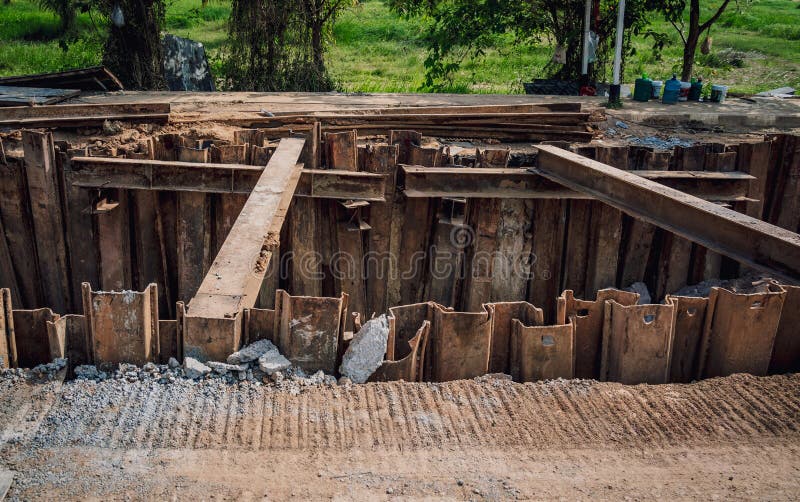 Big Road Construction Site with Special Machinery in the Construction ...