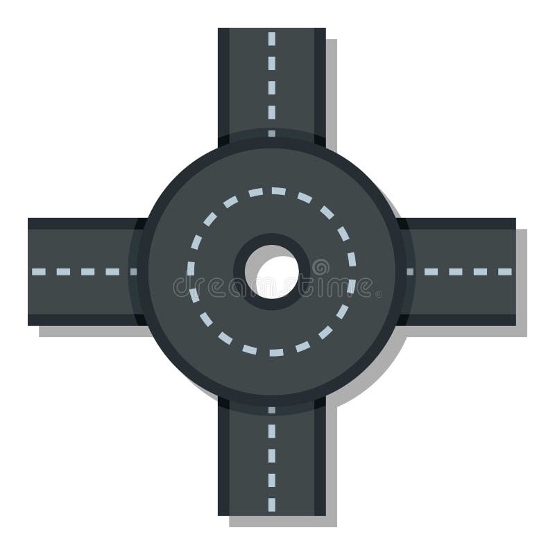 Road Junction Icon, Outline Style Stock Vector - Illustration of sign ...