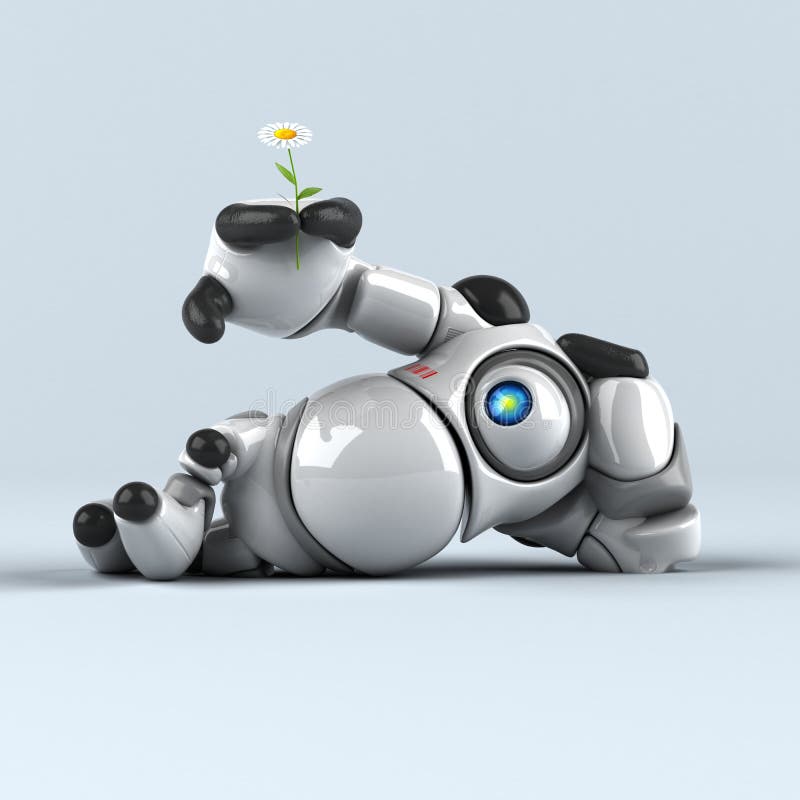 Big Robot - 3D Illustration Stock Illustration - Illustration of ...