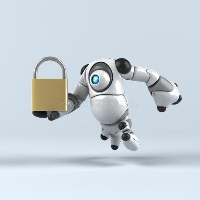 Big Robot - 3D Illustration Stock Illustration - Illustration of ...