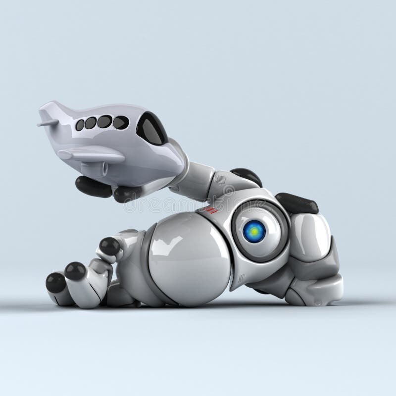 Big Robot - 3D Illustration Stock Illustration - Illustration of camera ...