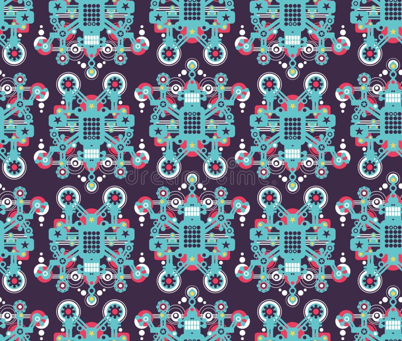 Big Robots Seamless Pattern Blue Stock Illustrations – 5 Big Robots ...