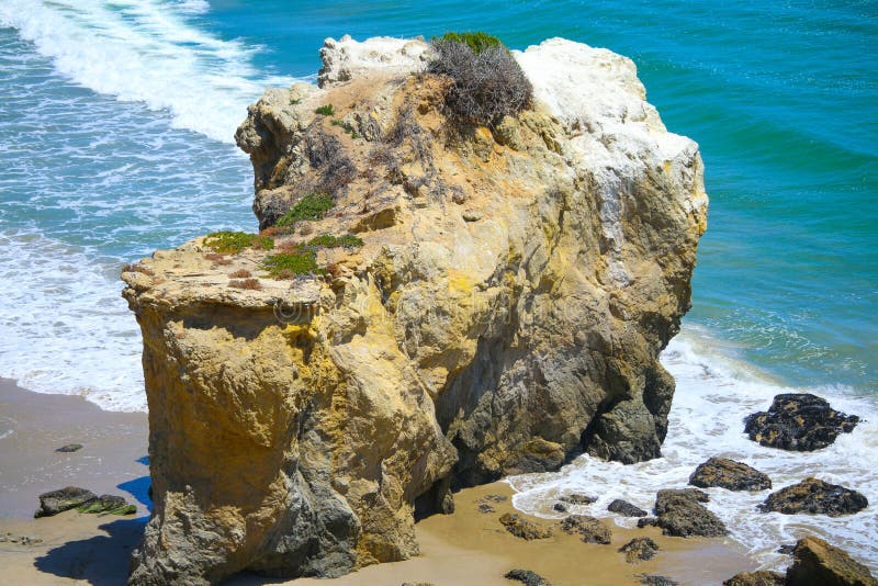 Big Rock at the Beach stock image. Image of california - 92986939