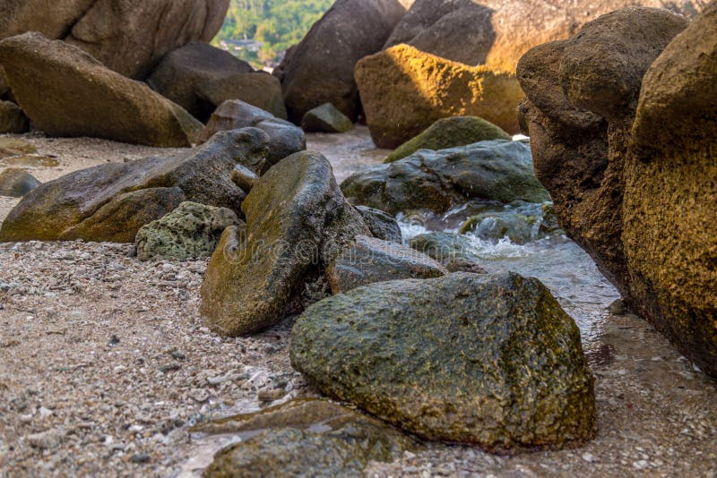 Big Rock on beach side stock image. Image of tourism - 67339311