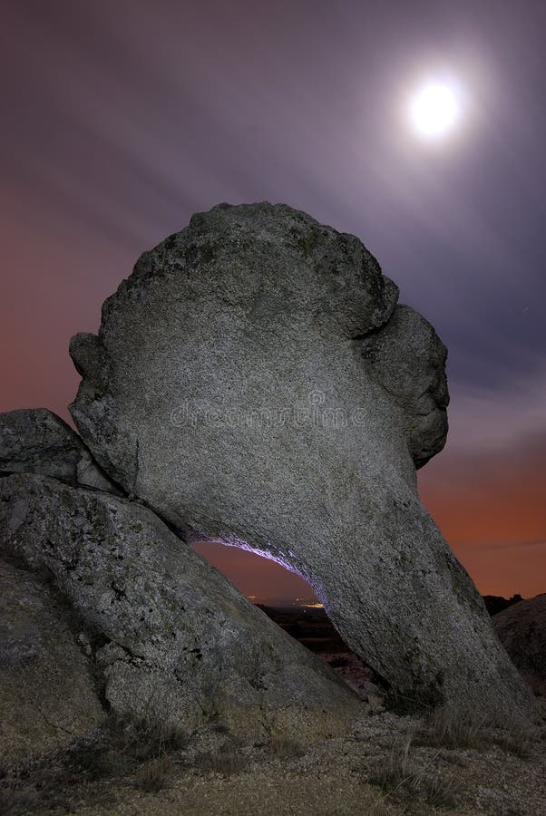 Big Rock in a Field of Bustarviejo Stock Image - Image of landscape ...