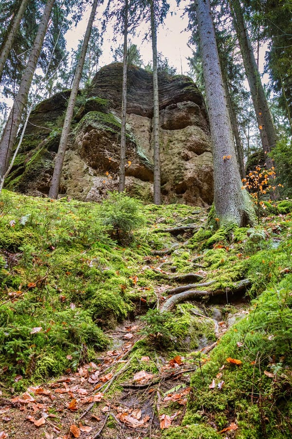 Rock stock image. Image of blue, cesky, forest, cliff - 33288393