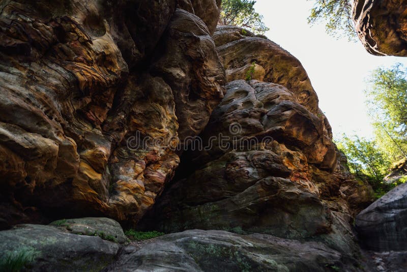 Big Rock with Intresting Texture and Colors Stock Photo - Image of grey ...