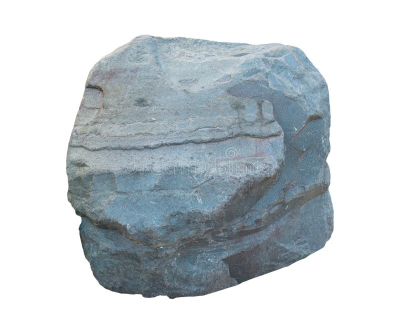 Big Rock Isolated on White Background. Stock Photo - Image of grain ...