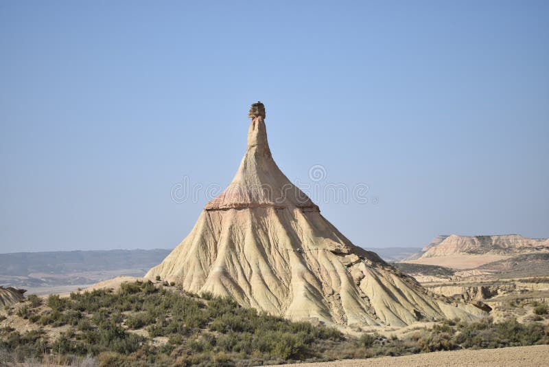 Big Rock in the Middle of the Desert Stock Image - Image of yellow ...