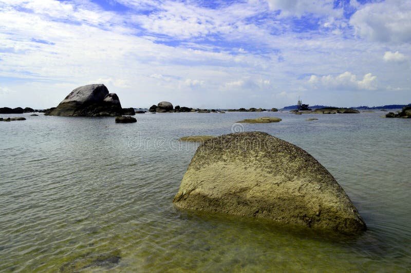 Big Rock in the Middle of the Sea Stock Photo - Image of rock, middle ...