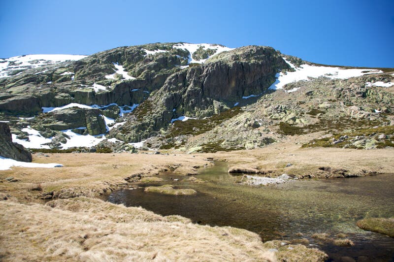 Big Rock Mountain and Reservoir Stock Image - Image of colour, lake ...