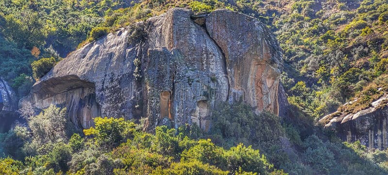 Big Rock on Side of Mountain Stock Image - Image of tree, side: 248296259