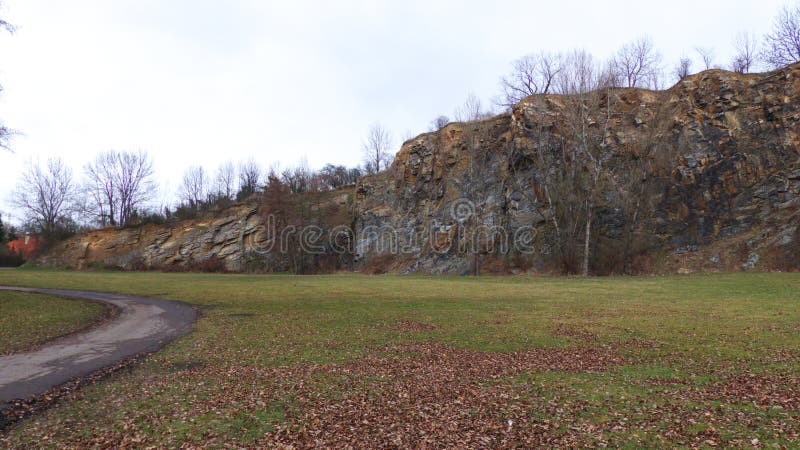 Big rock stock image. Image of rock, road, meadow, green - 87301161