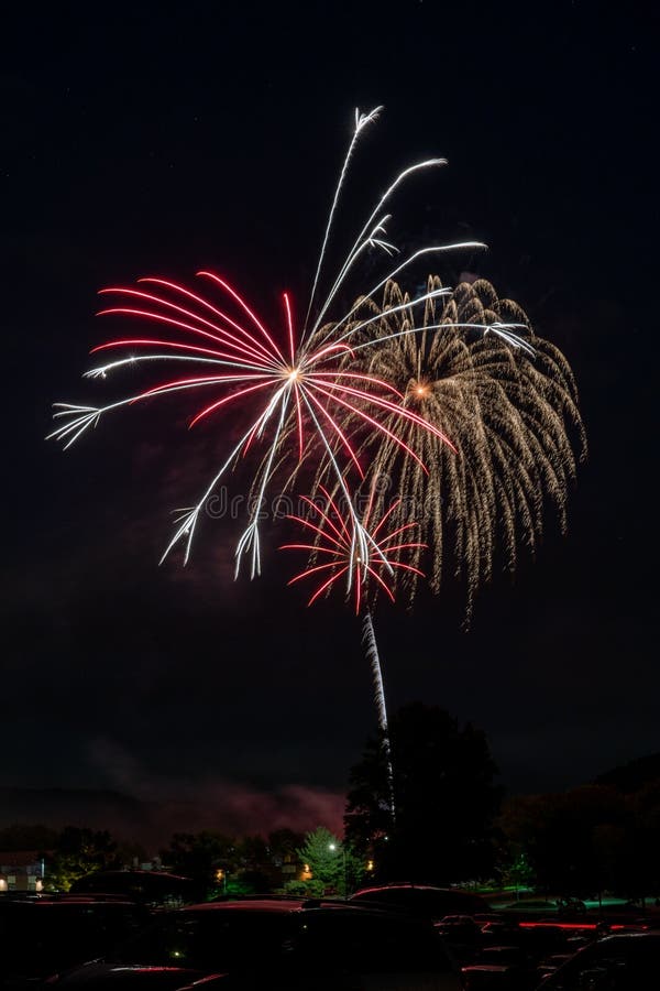 Giant Rocket Fireworks Exploding at Night Stock Image - Image of july ...