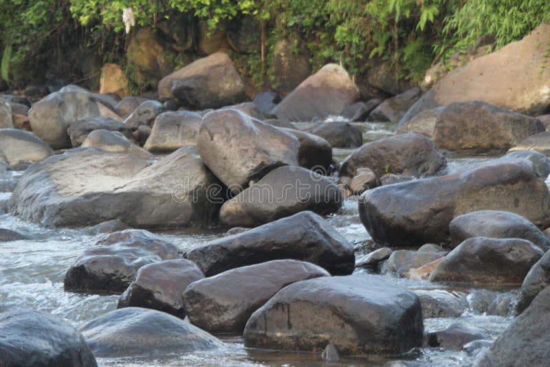 Big Rocks in a Flowing River Stock Image - Image of clean, fast: 193609307