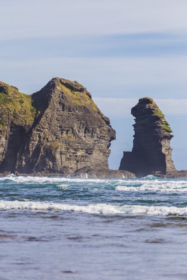 Big Rocks on the Pacific Ocean Stock Image - Image of nature, waves ...