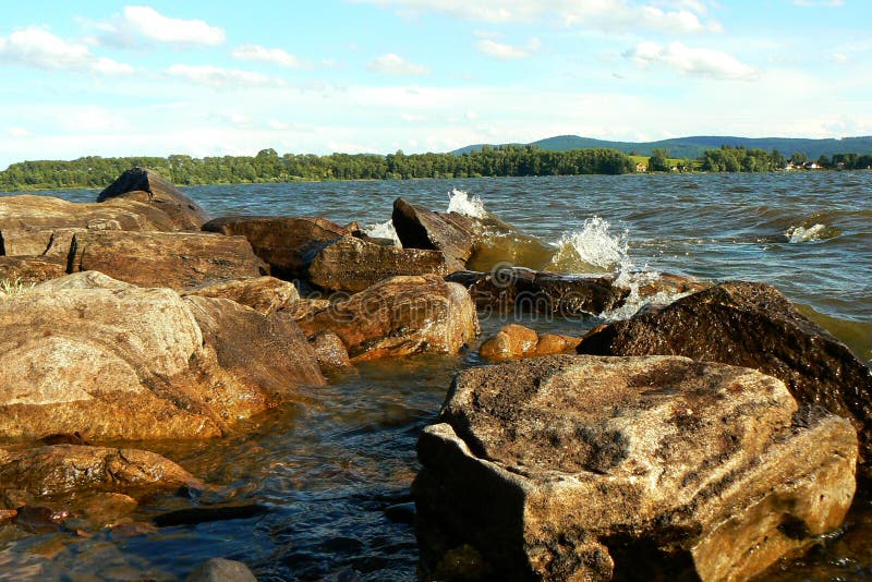 Big rocks stock photo. Image of rocks, trees, splash - 50467618
