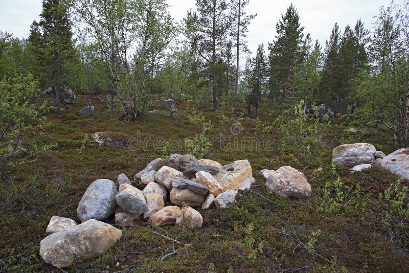 Big rocks in tundra stock image. Image of beautiful, tundra - 79176845