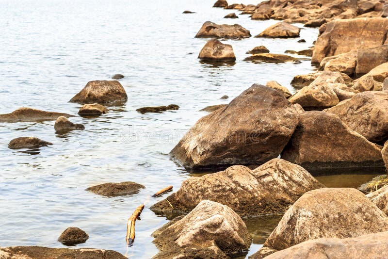Big rocks in the water stock image. Image of large, baraboo - 27731969