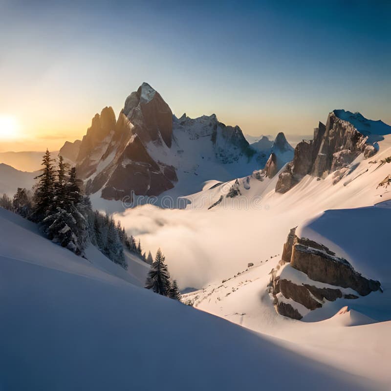 Snowy Mountain Tops Stock Illustrations – 103 Snowy Mountain Tops Stock ...