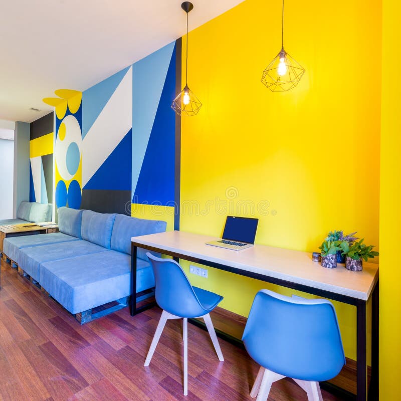 Big Room Interior with Couch Stock Image - Image of furnished, armchair ...