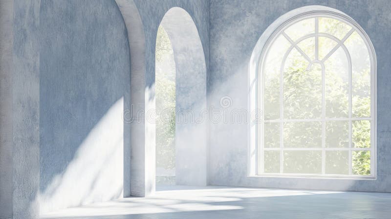 A Big Room with Two Windows that Fill it with Light. the Room is Empty ...