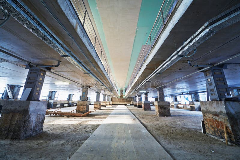 Big Room Under Construction Stock Image - Image of broken, empty: 312457489