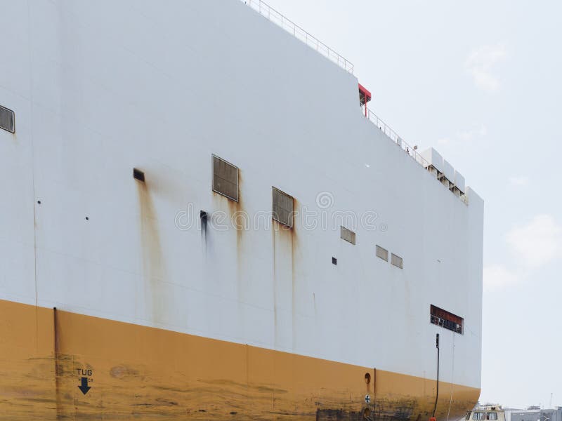 Big Yellow Roro Vessel Inside a Dry Dock for Repair Stock Image - Image ...