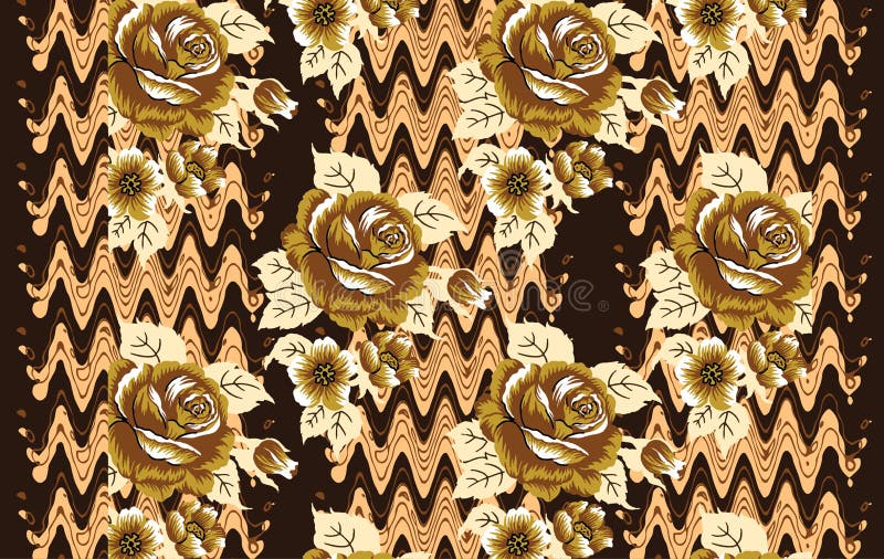 Big Rose with Wavy Background. Stock Vector - Illustration of painting ...