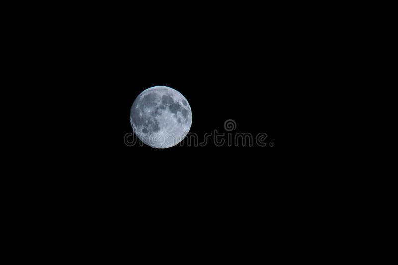 Full Moon, Big Blue Moon in Black Sky Stock Image - Image of decreasing ...