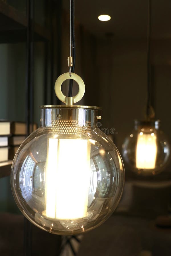 Big Round Hanging Light Bulb Stock Photo - Image of illumination ...